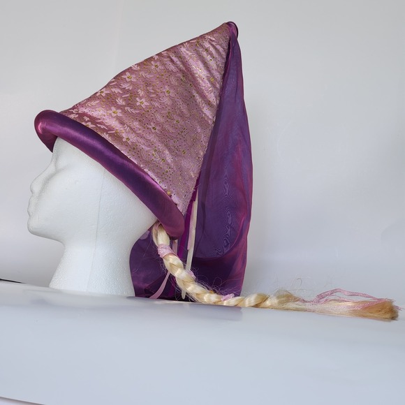 Accessories | Rapunzel Princess Cone Hat W Long Blonde Braid Veil ...
